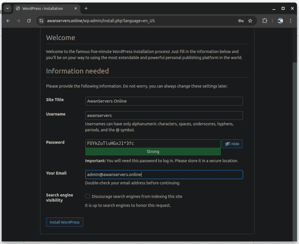 Cara Install WordPress di Ubuntu 24.04 dengan Nginx, Mariadb, PHP8.3 ...