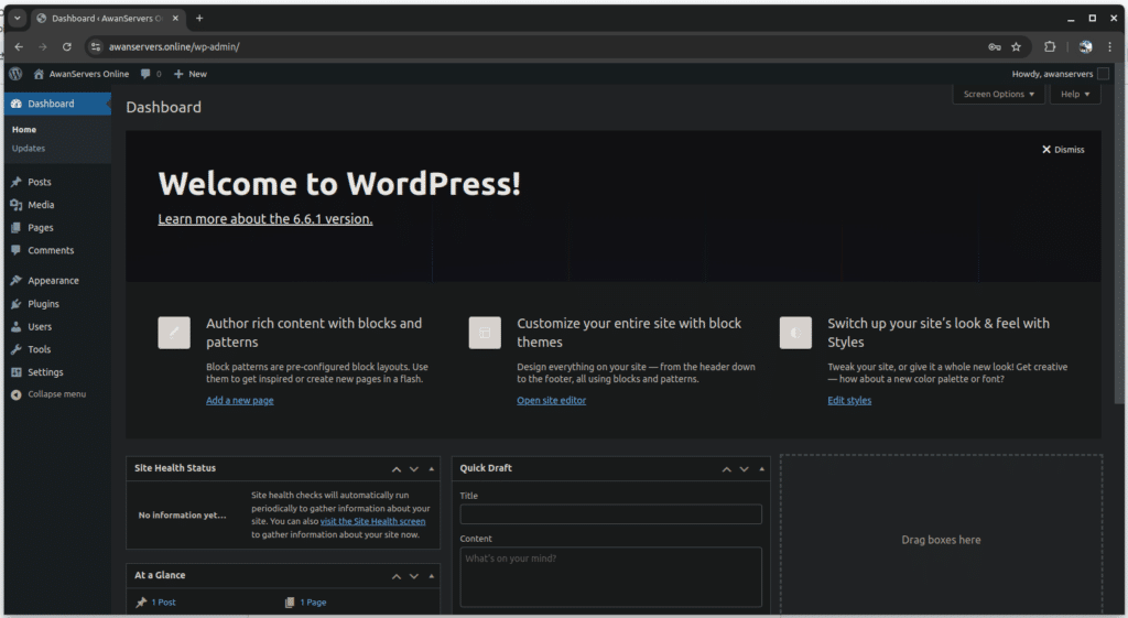 Cara Install WordPress di Ubuntu 24.04 dengan Nginx, Mariadb, PHP8.3 (LEMP) | AwanServers